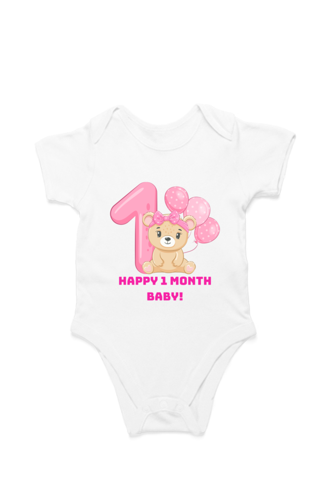 1 Month Celebration : Cute Bear Baby Romper For Your Baby Girl's Month ...
