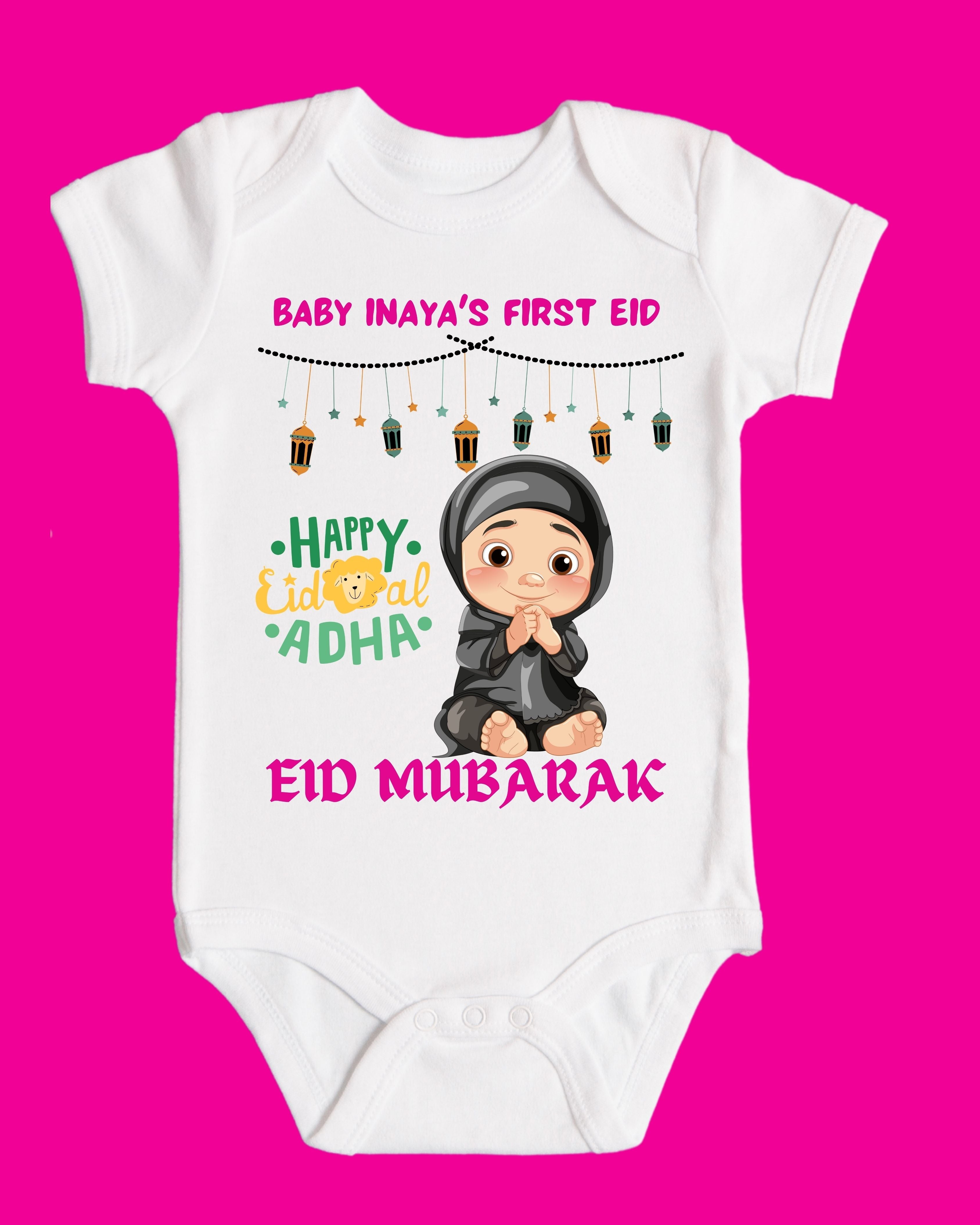 Eid al-Adha Baby Girl Romper – Custom Outfit Gift| Custom Cotton ...