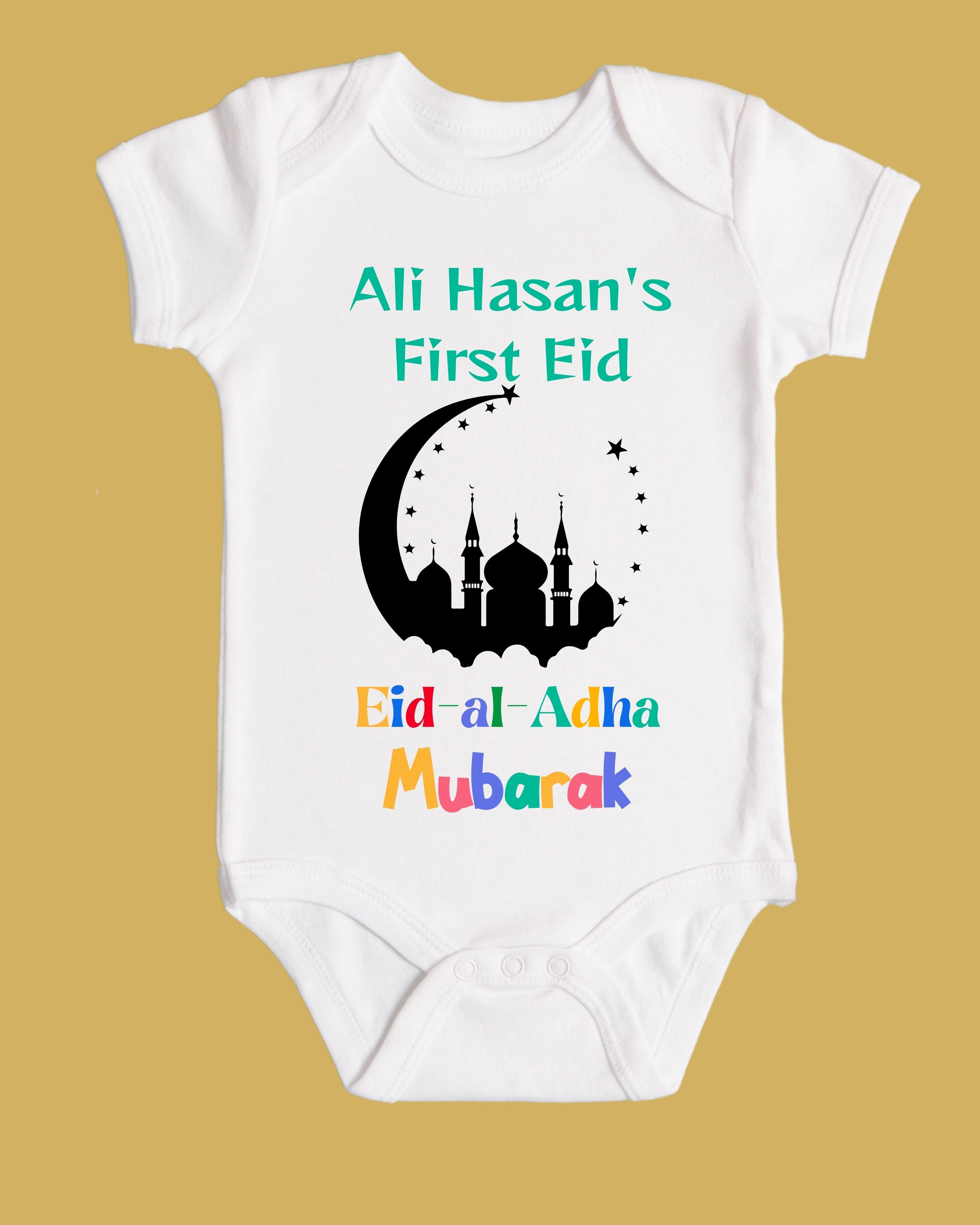 Eid al-Adha Baby Boy Romper – Custom Outfit Gift| Custom Cotton Rompers ...